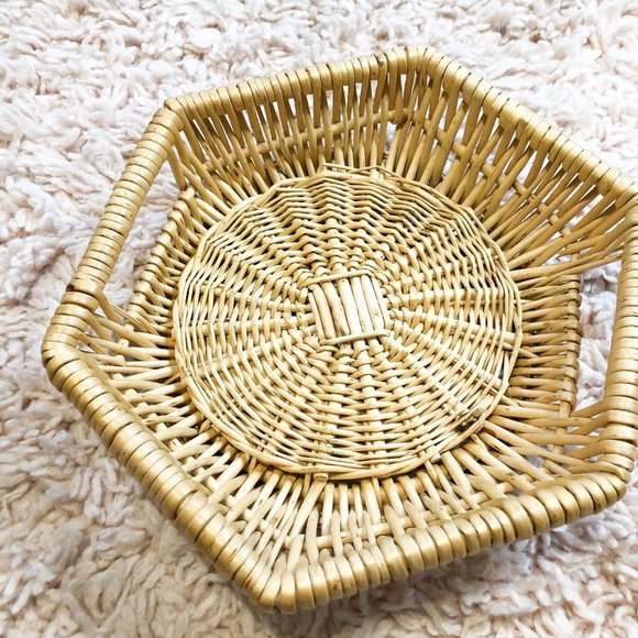 Vintage | Storage & Organization | Vintage Hexagonal Wicker Basket With ...
